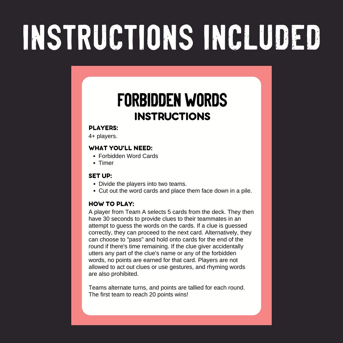 Baby Shower Forbidden Word Game | Fun Taboo-style Baby Shower Party ...