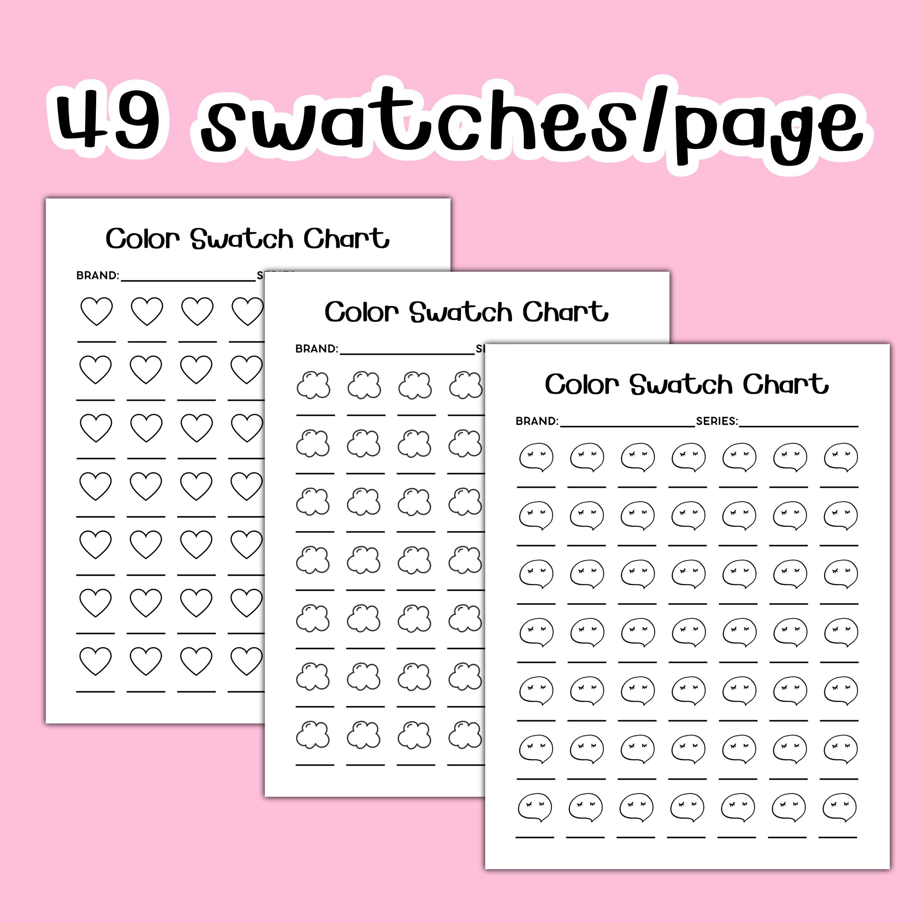 Testing Color Swatch Page | Printable Swatch Marker | Swatch Template ...