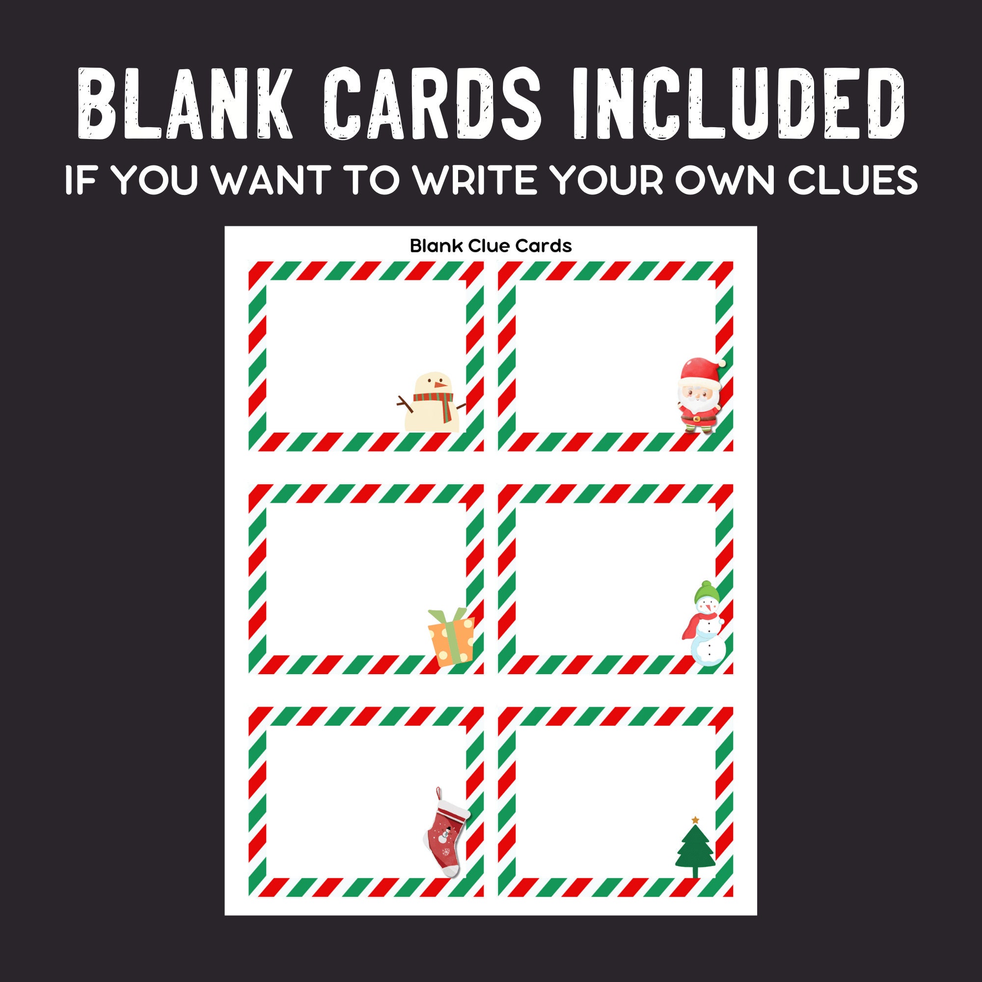 Christmas Santa Scavenger Hunt Game | Christmas Treasure Hunt Clues ...
