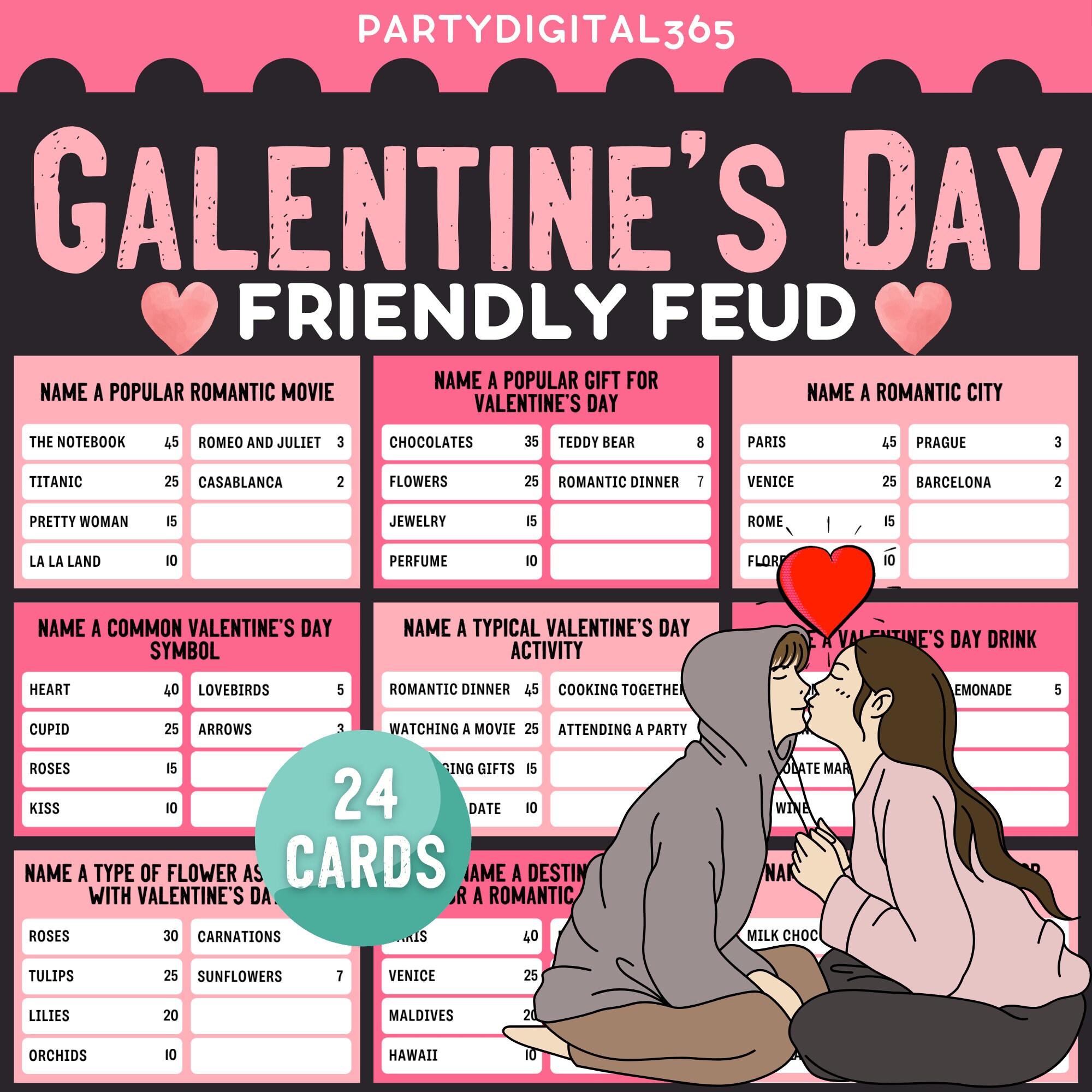 Galentines Day Friendly Feud Game | Valentines Family Friendly Feud ...