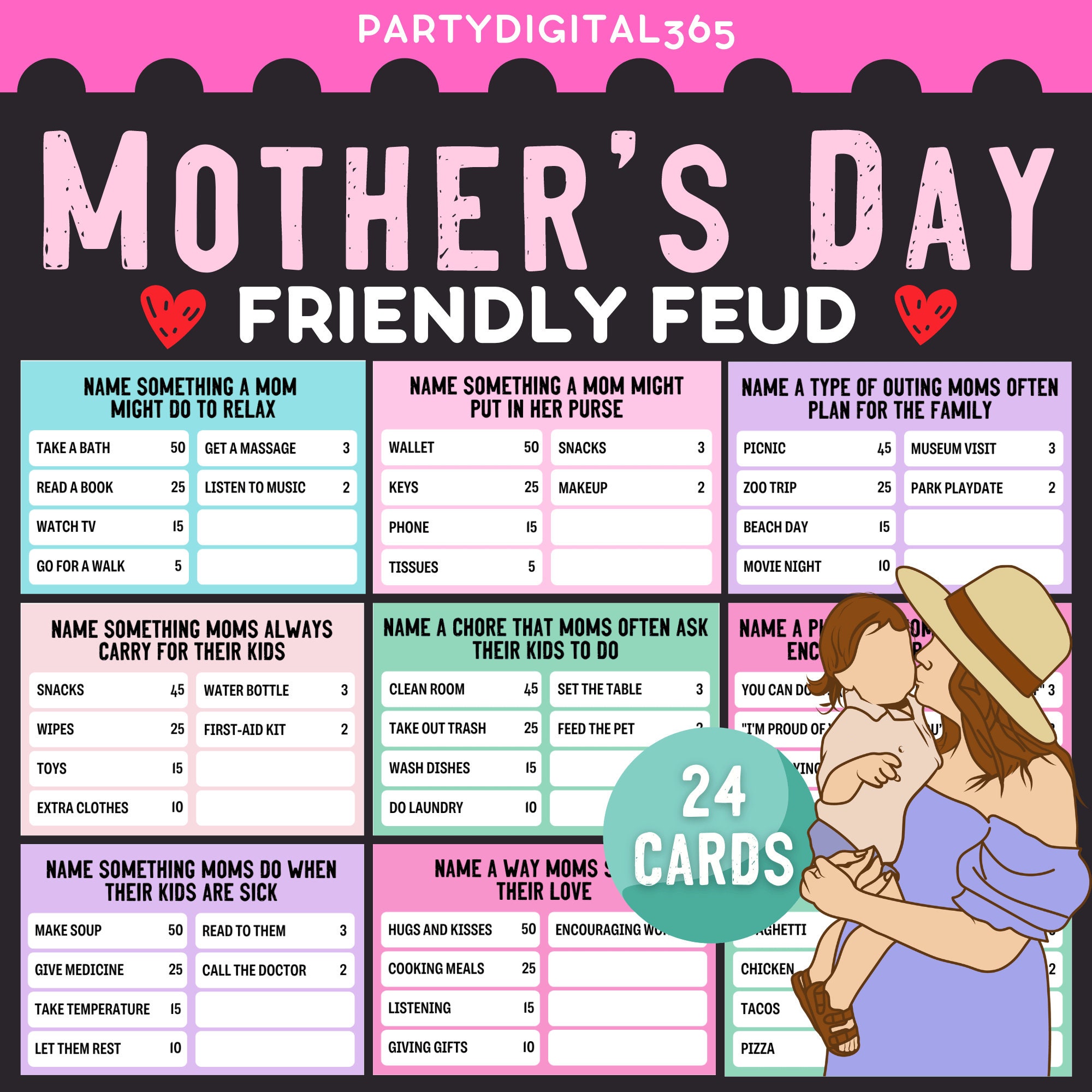 Mother's Day Family Friendly Feud Game | Funny Mom Friendly Feud Game ...