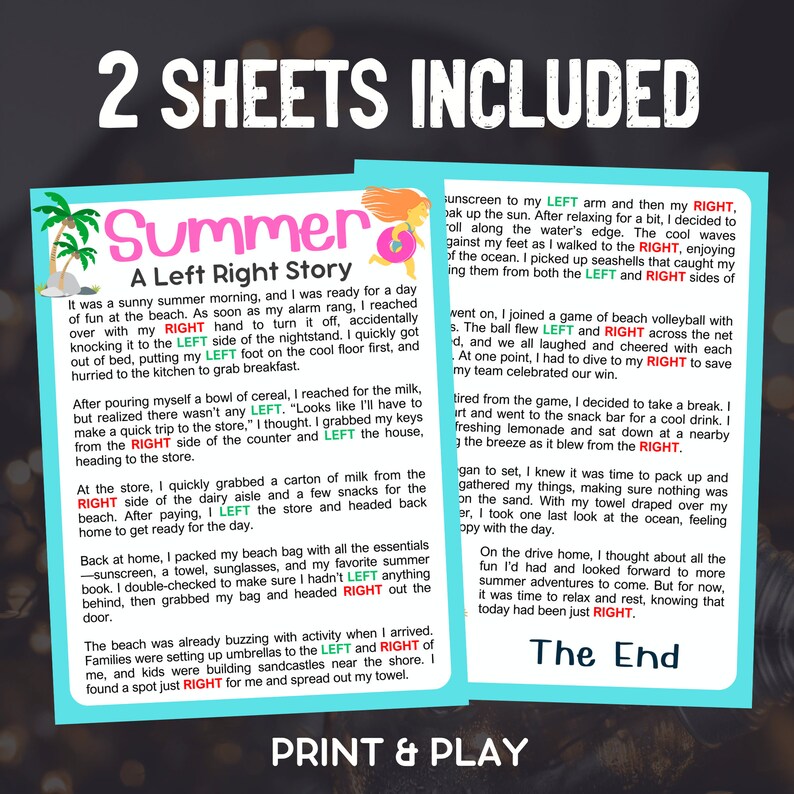 Summer Left Right Game for Family Gatherings | Fun Gift Exchange ...