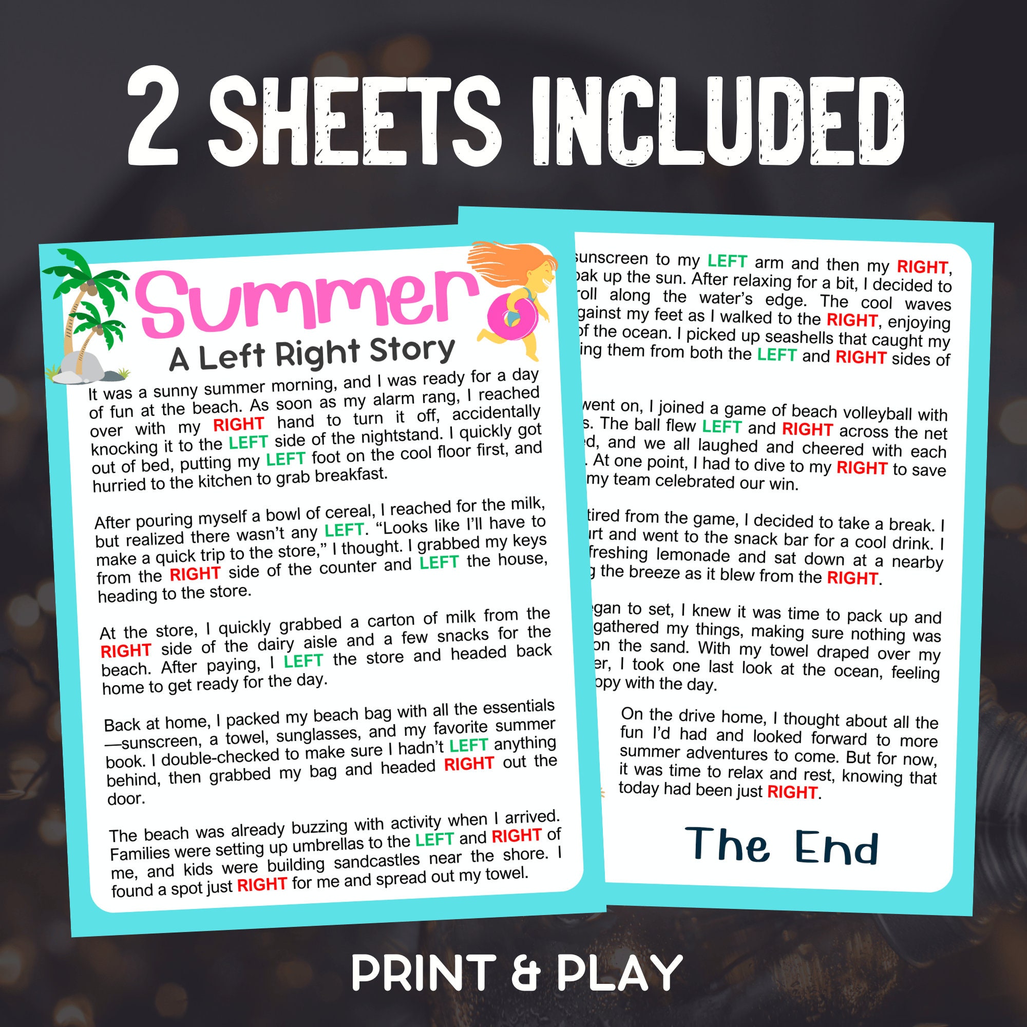 Summer Left Right Game for Family Gatherings | Fun Gift Exchange ...