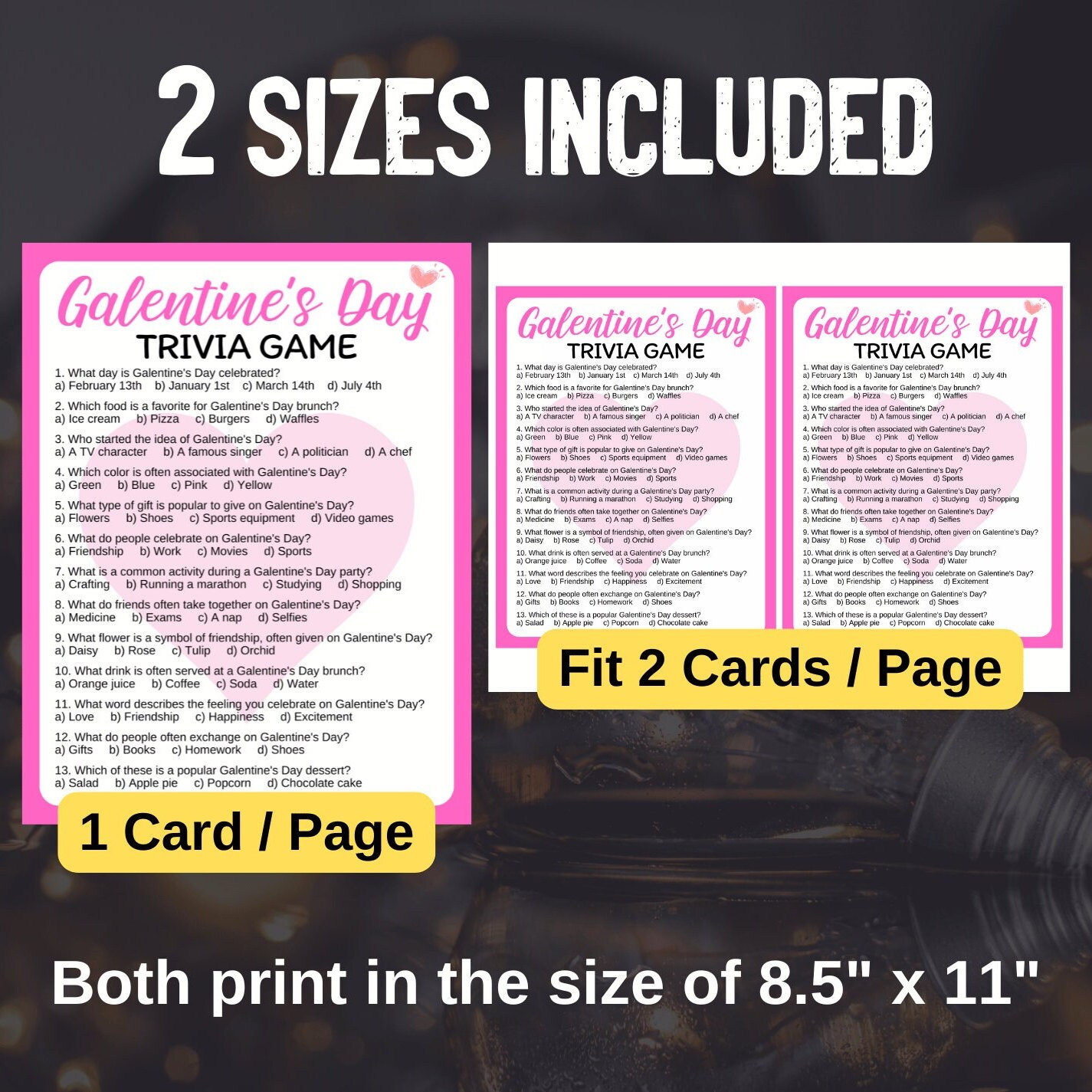 Galentines Day Trivia Game Printable Galentines Day Party Game ...