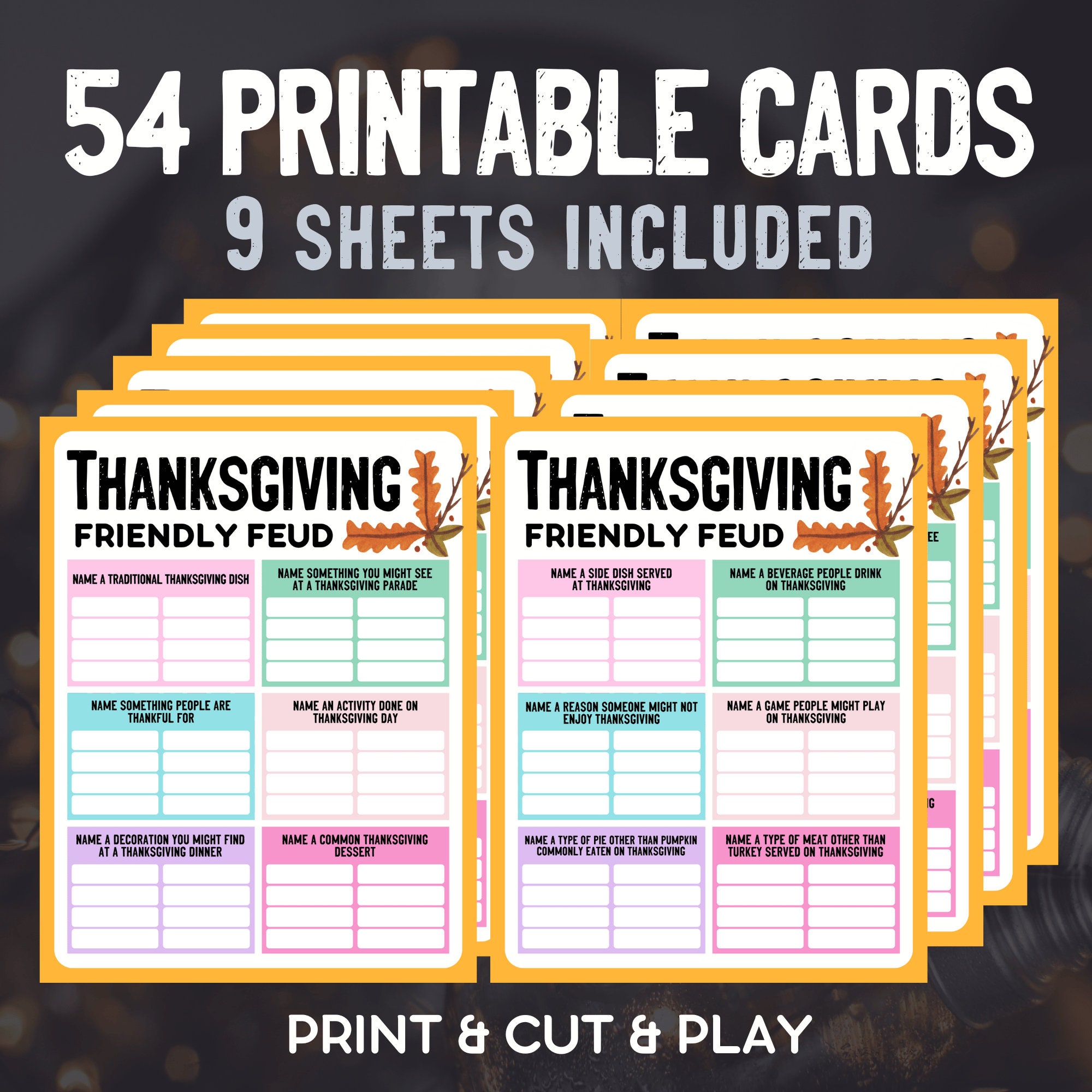 Thanksgiving Friendly Feud Game | Thanksgiving Family Feud Games ...