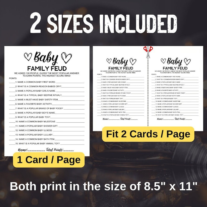 Baby Shower Family Feud Game: Fun Trivia (PDF Printable) - Etsy