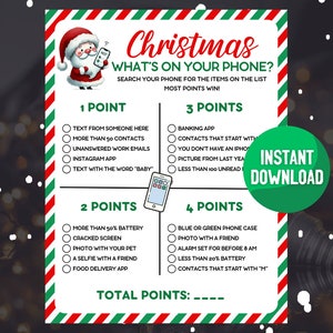 Christmas 'what's on Your Phone' Game: Holiday Party Fun (PDF) - Etsy