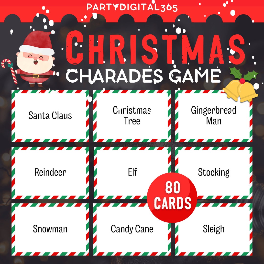 Christmas Charades Printable Game | Christmas Party Game for Adults and ...