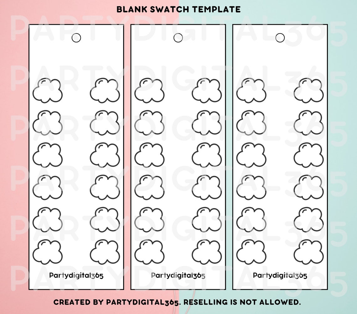 Digital PDF Blank Swatch Template | DIY Printable Color Palette Swatch ...