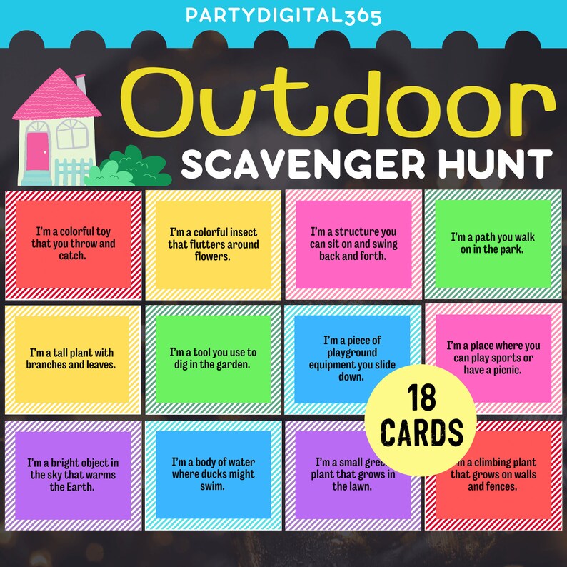 Outdoor Teen Scavenger Hunt Clues | Outdoor Teen Treasure Hunt Clues | Tween Birthday Scavenger ...