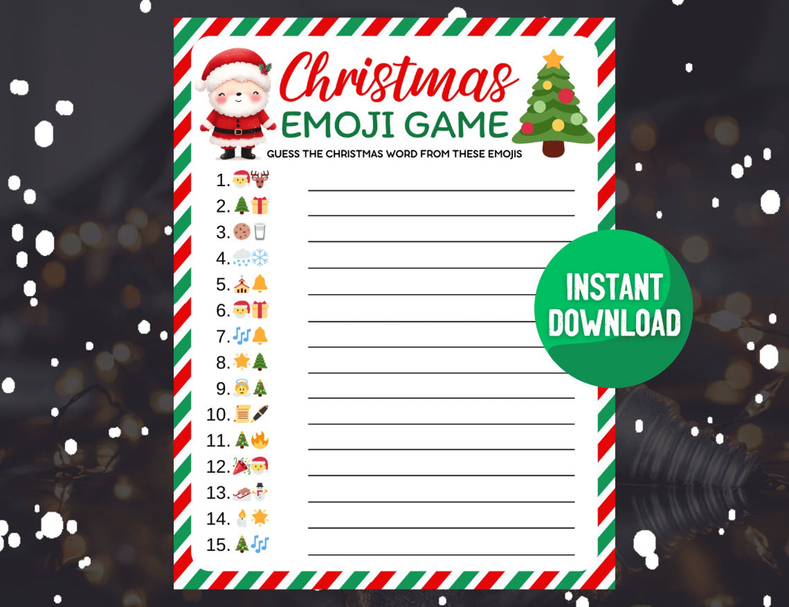 Christmas Emoji Pictionary Game | Fun Family Friendly Holiday Party ...