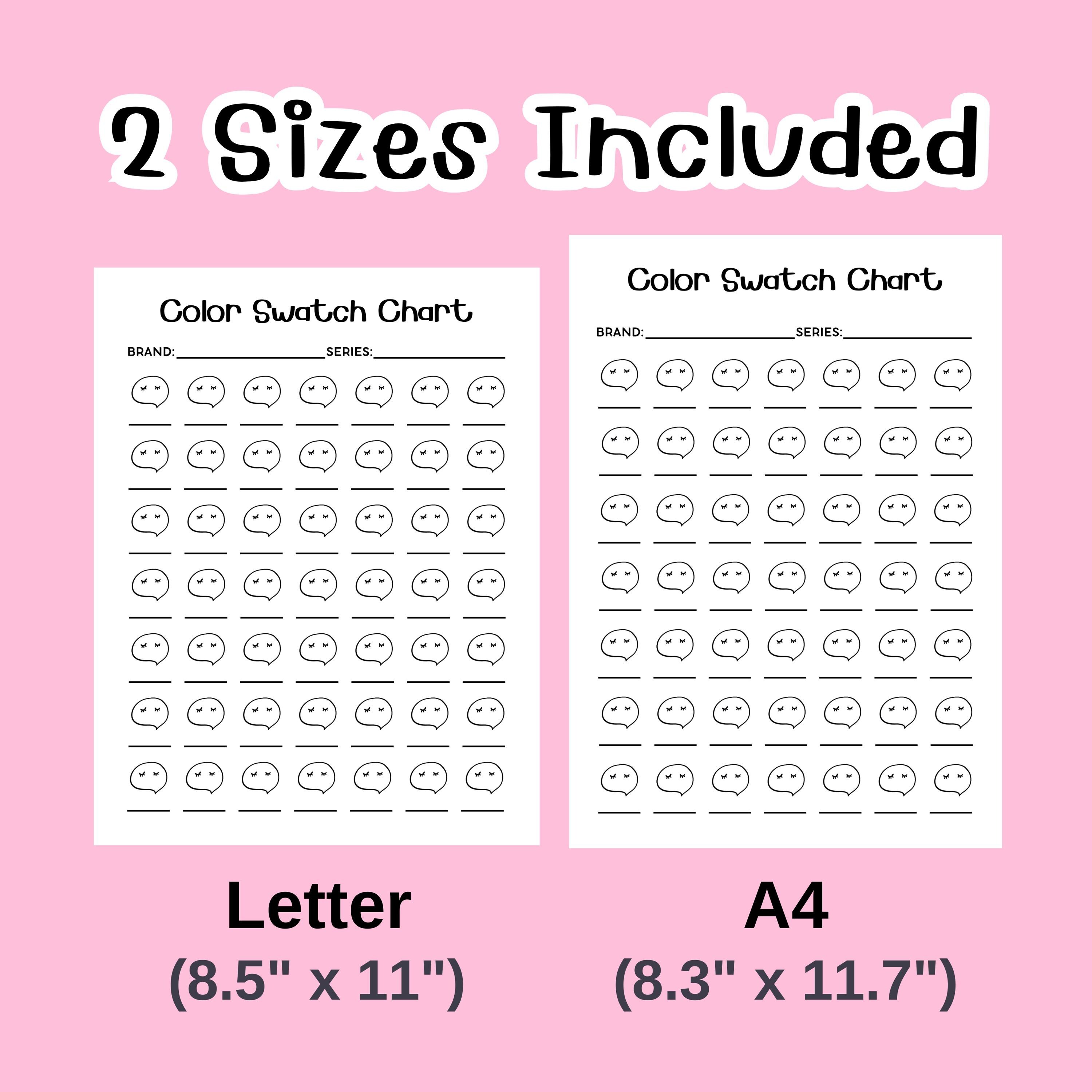 Testing Color Swatch Page | Printable Swatch Marker | Swatch Template ...