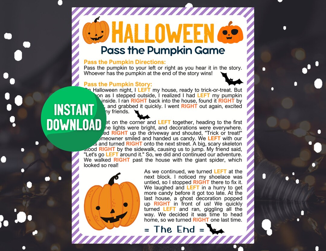 Pass the Pumpkin Game | Halloween Left Right Game | Fun Family Friendly ...