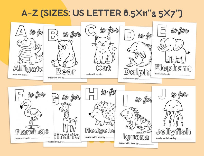 Primer libro para colorear del abecedario del bebé / Libro para ...