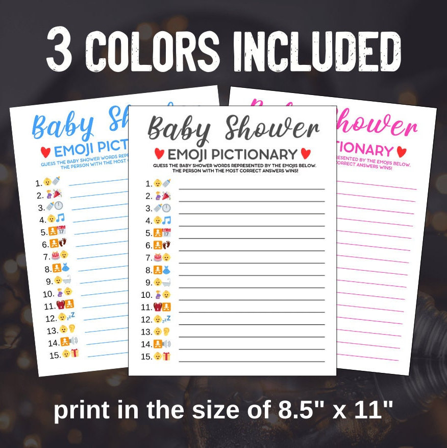 Emoji Pictionary Baby Shower Game | Family-friendly Printable Baby ...