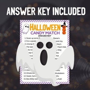 Halloween Candy Match Game Printable Trivia for Family & Office Parties ...