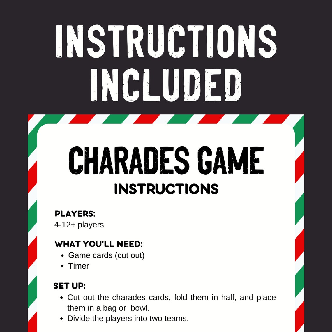 Christmas Charades Printable Game | Christmas Party Game for Adults and ...