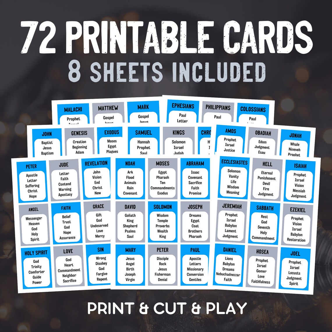 Bible Forbidden Word Game | Printable Bible Party Games | Christian ...