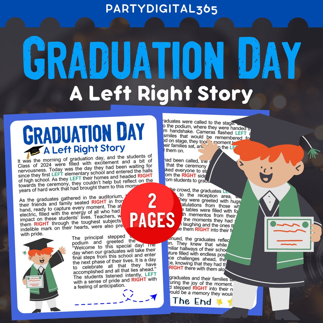 Graduation Party Game | Printable Graduation Left Right Gift Exchange ...
