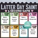 Latter Day Saint 5 Second Game: LDS Family Activity (PDF) - Etsy