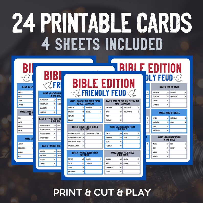 Bible Family Feud Game: Church Party (printable PDF) - Etsy