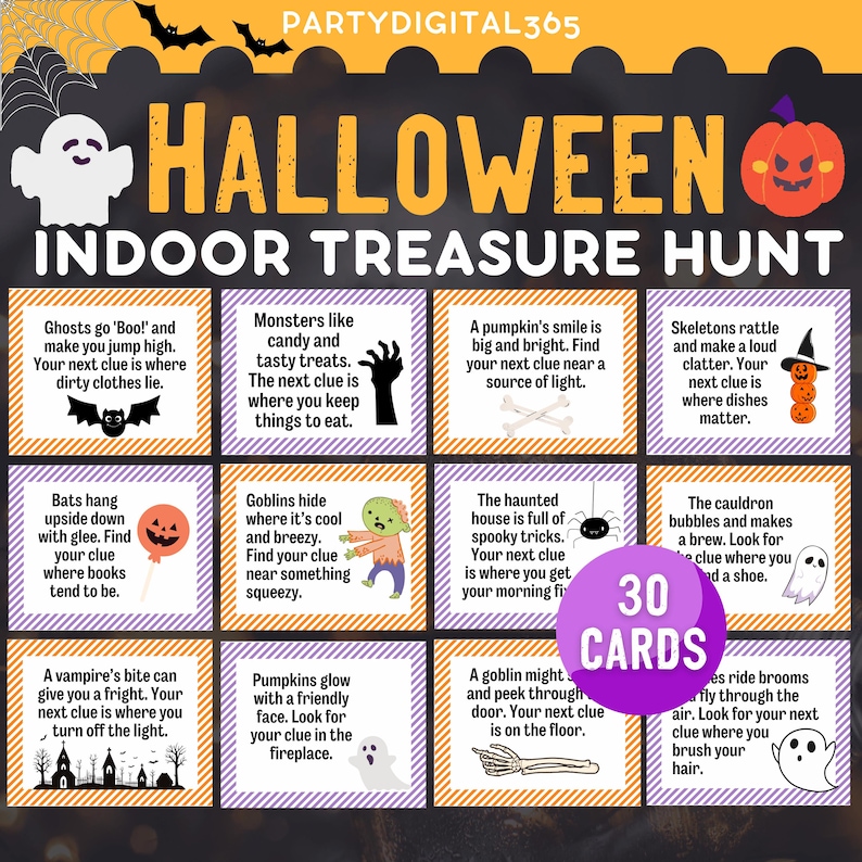 Halloween Treasure Hunt Clues for Kids & Teens (PDF) - Etsy