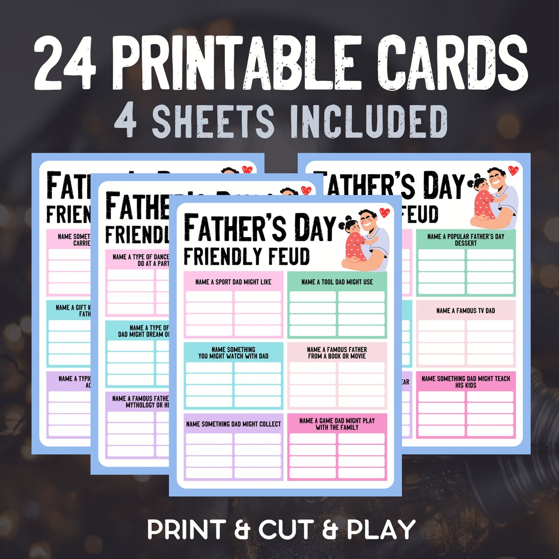 Father's Day Friendly Feud Game | Family Feud Game | Father Day Feud ...
