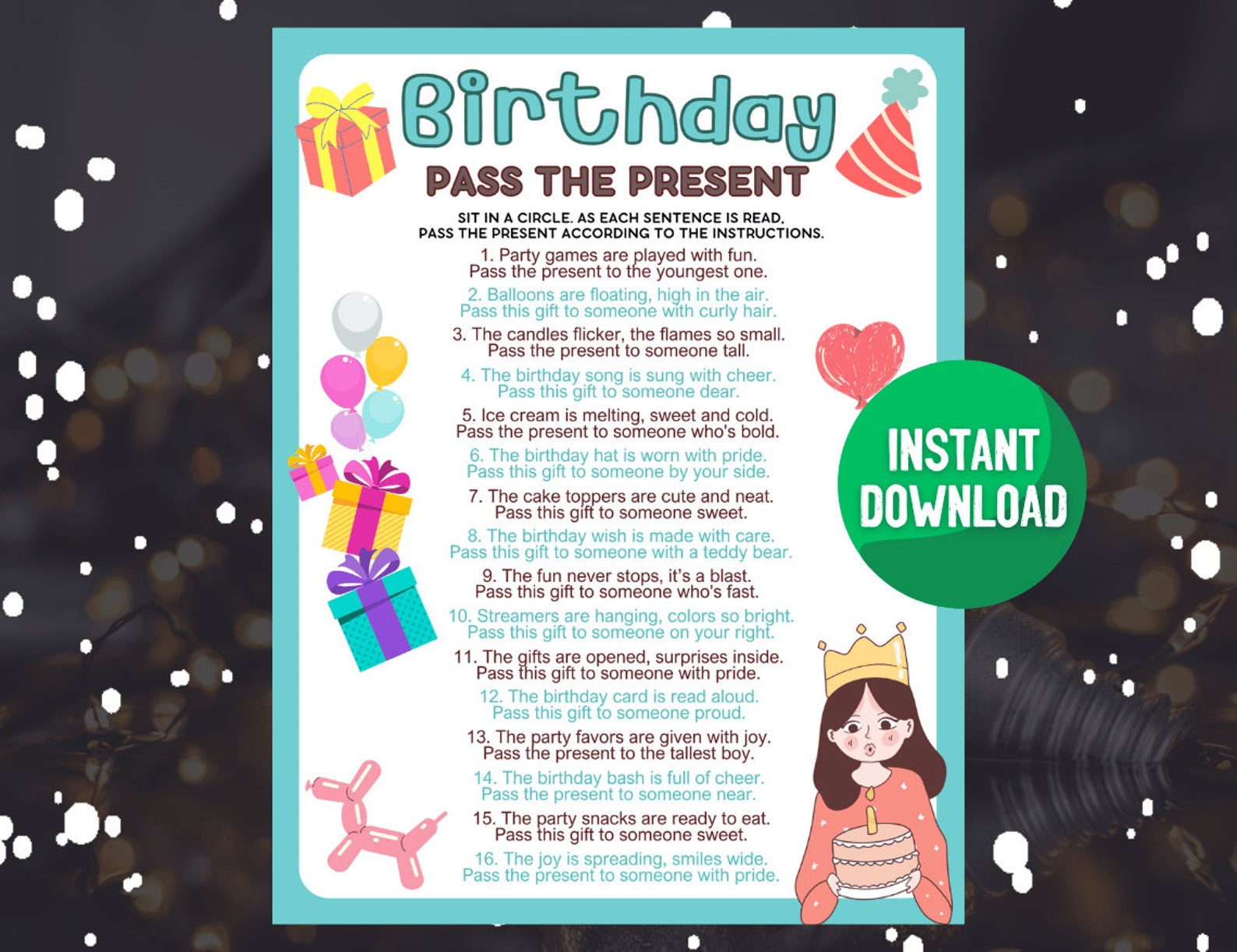 Birthday Pass the Present Game | Birthday Pass the Prize Game ...