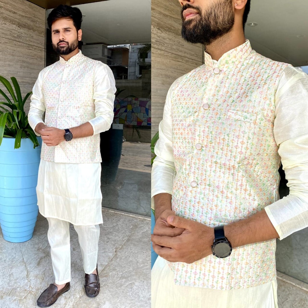 Men's Stylish Kurta Set Outfit for Every Occasional Wear Heavy Banglori ...