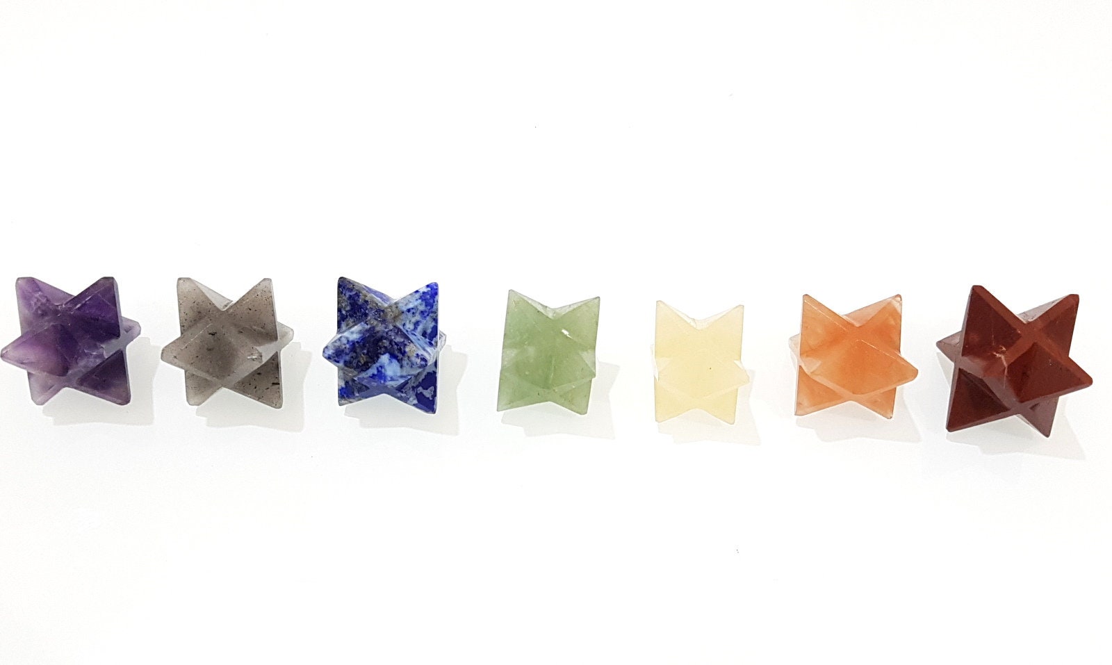Merkabas Crystal Star Set Merkaba Set 7 Chakra Stars Set | Etsy