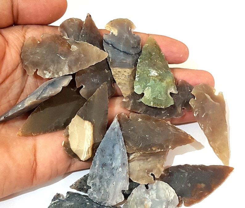 200 Multi Color Flint Arrowheads: Hand Carved Spear Points - Etsy Australia