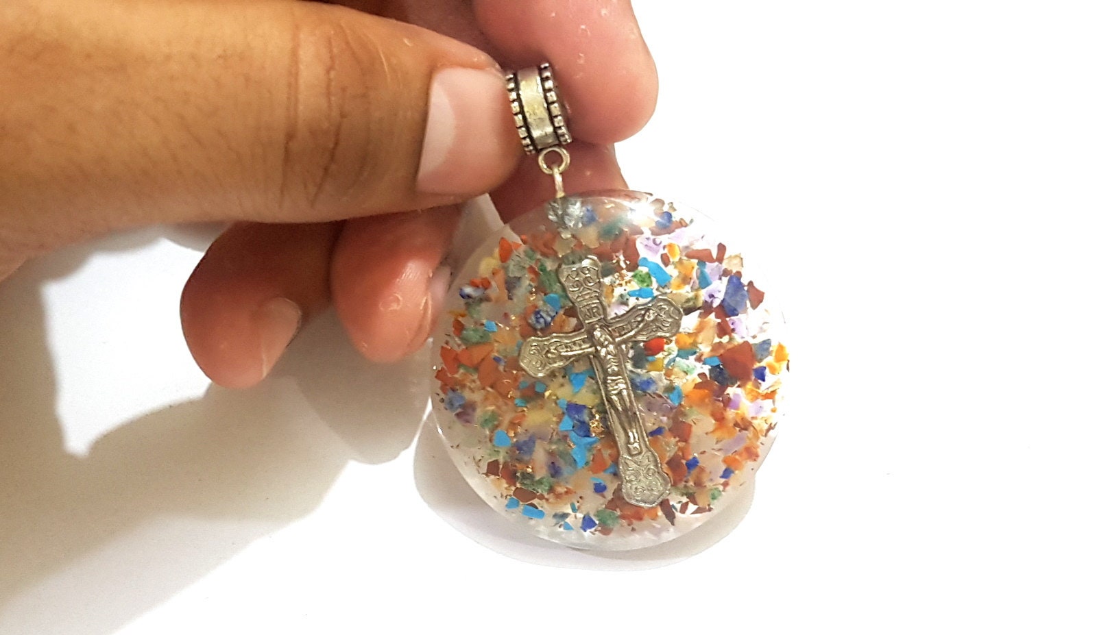 Jesus Christ Orgone 7 Chakra Pendant Real Stones and Jesus | Etsy