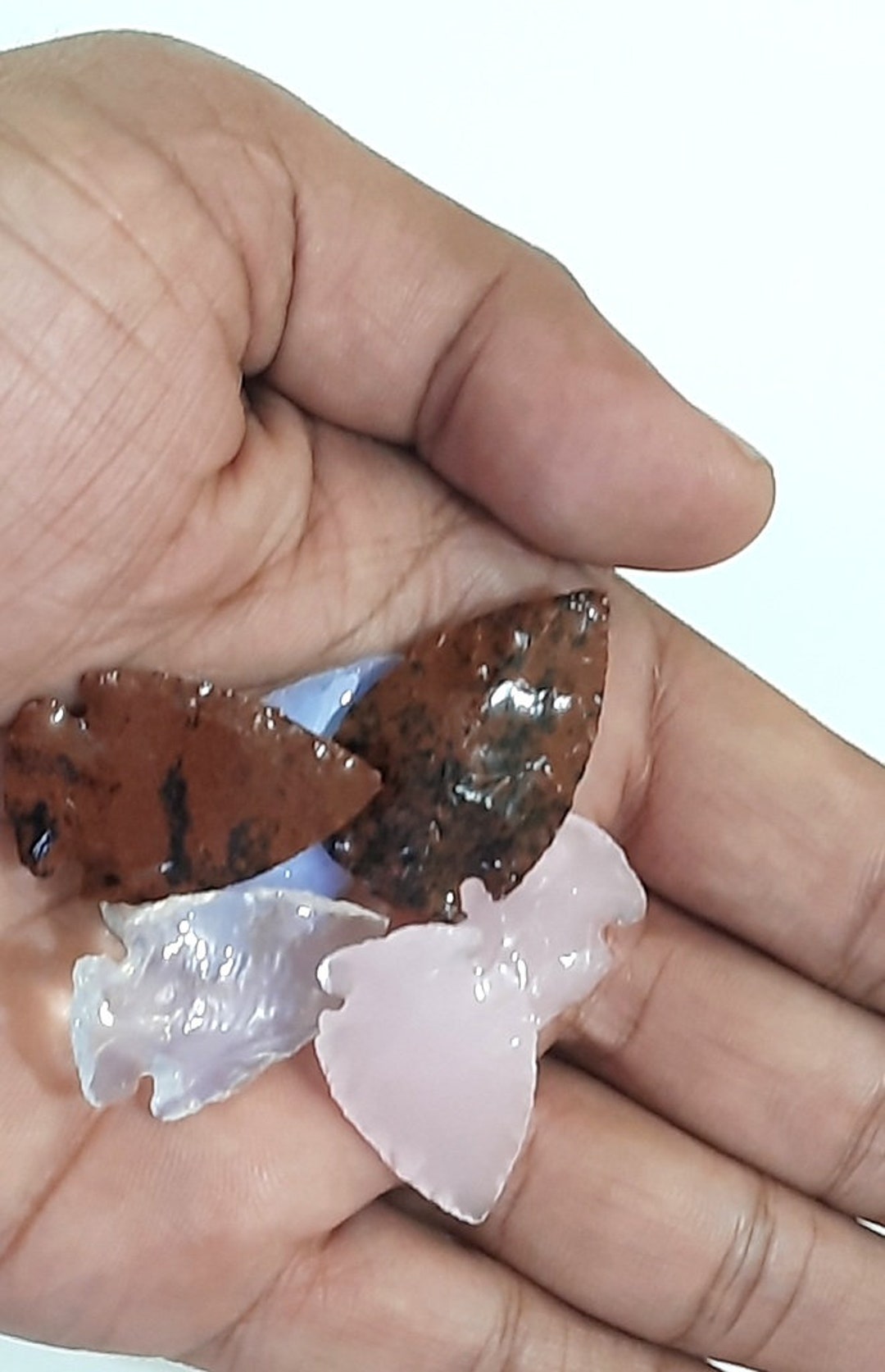 Agate Arrowheads Flintstone Glass Crafted Hand Made Opalite Mahagony ...