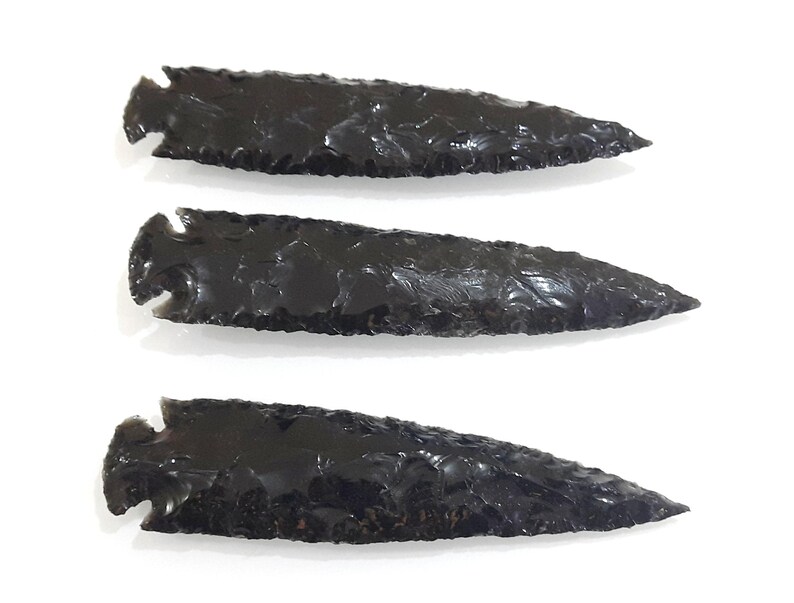 Agate & Obsidian Arrowhead Set: 6" Native American Style Flint Stone - Etsy