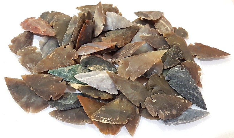 200 Multi Color Flint Arrowheads: Hand Carved Spear Points - Etsy Australia