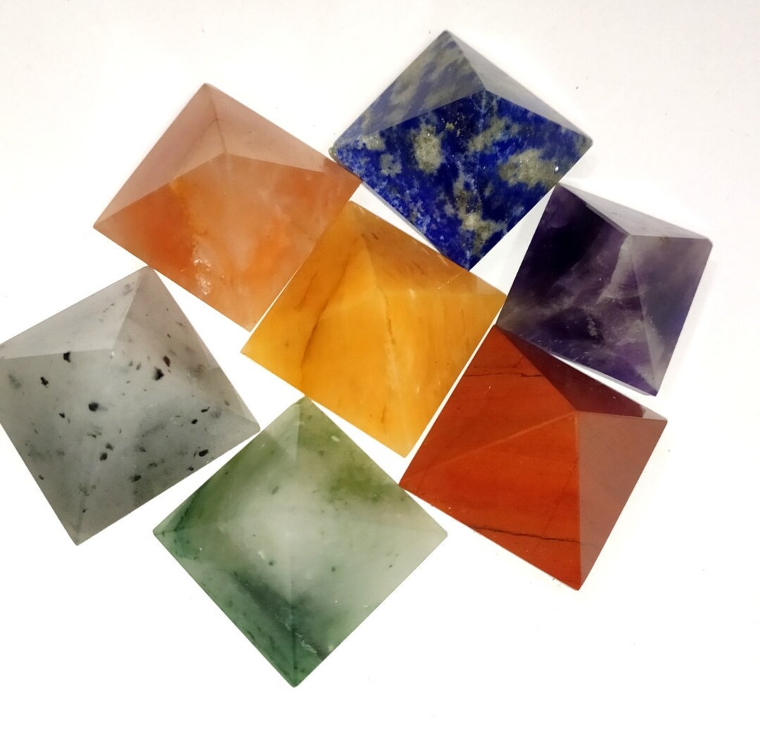 Chakra Natural Stones Pyramid Reiki Healing Meditation Spiritual ...