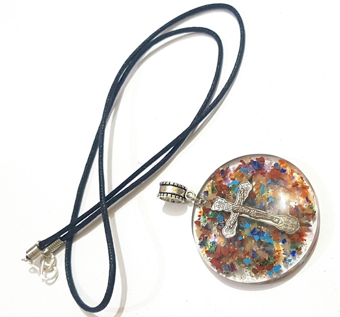 Jesus Christ Orgone 7 Chakra Pendant Real Stones and Jesus Christ ...