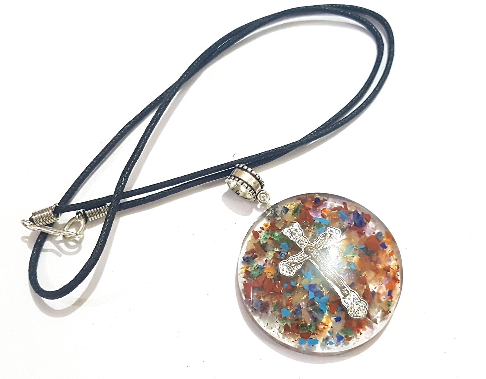 Jesus Christ Orgone 7 Chakra Pendant Real Stones and Jesus | Etsy