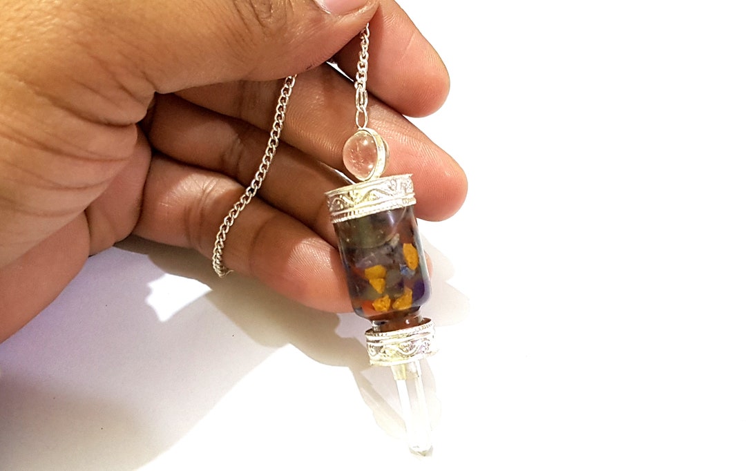 7 Chakra Bottle Oil Pendulum Reiki Healing Meditation Chakra Chips ...