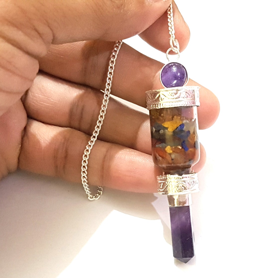 7 Chakra Bottle Oil Pendulum Healing Meditation Pendulum - Etsy