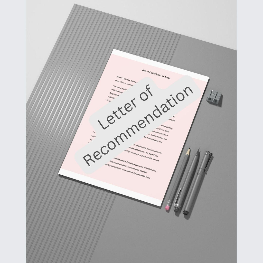 Letter of Recommendation Template - Etsy