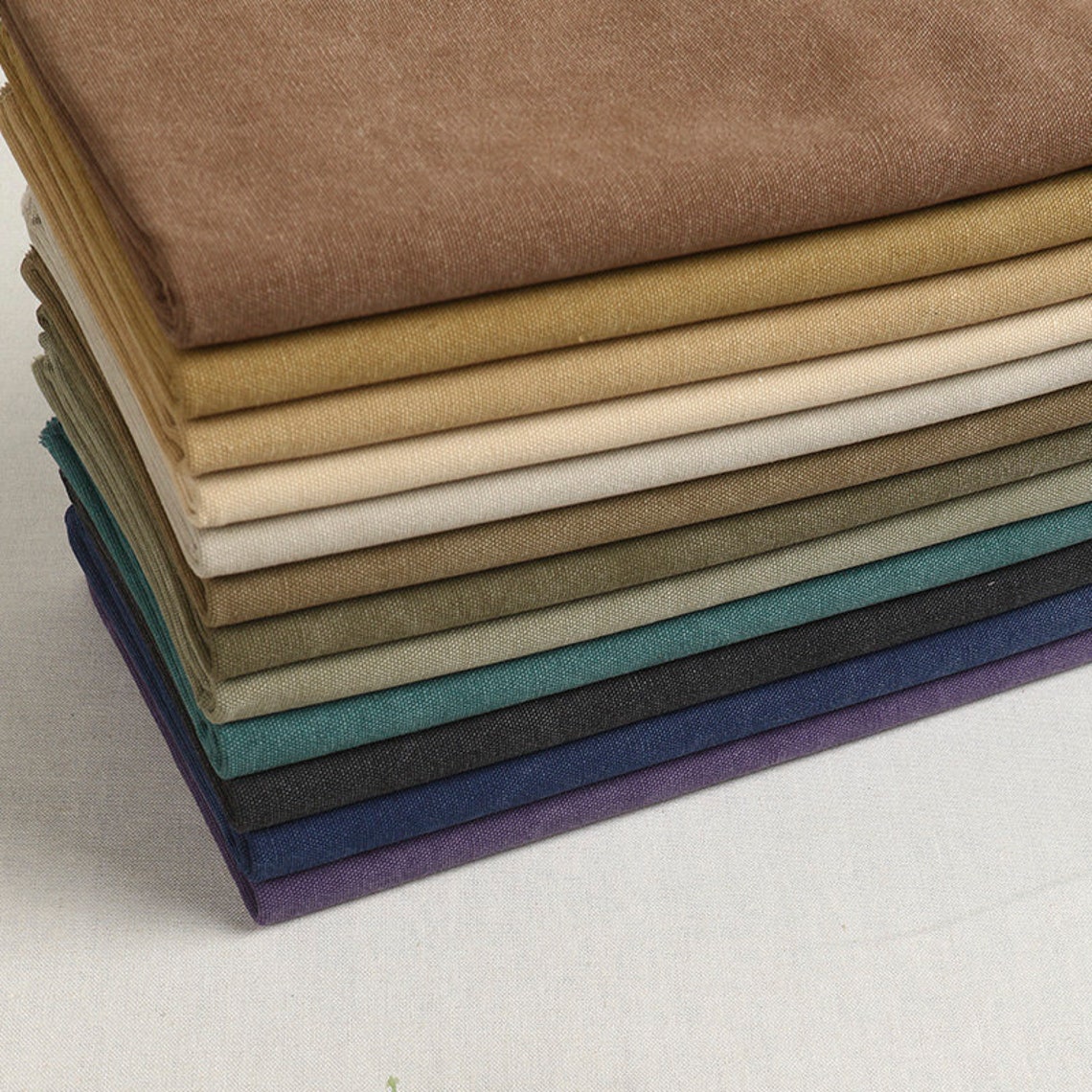 Canvas Fabric, Washed Canvas Fabric, Vintage Solid Washed Thick Canvas ...