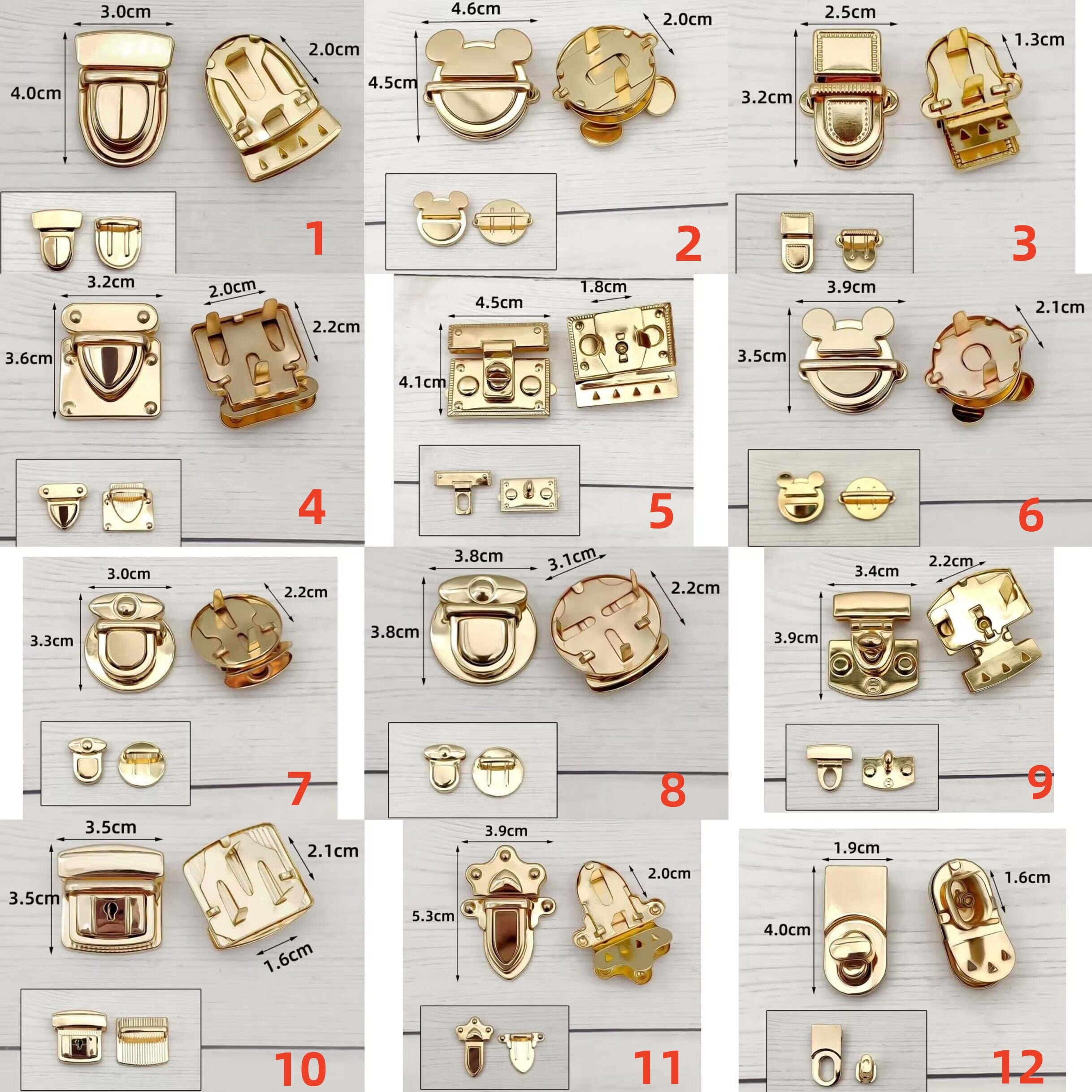 Light Gold Purse Locks Metal Bag Lock Purse Hardwares Purse Closures ...