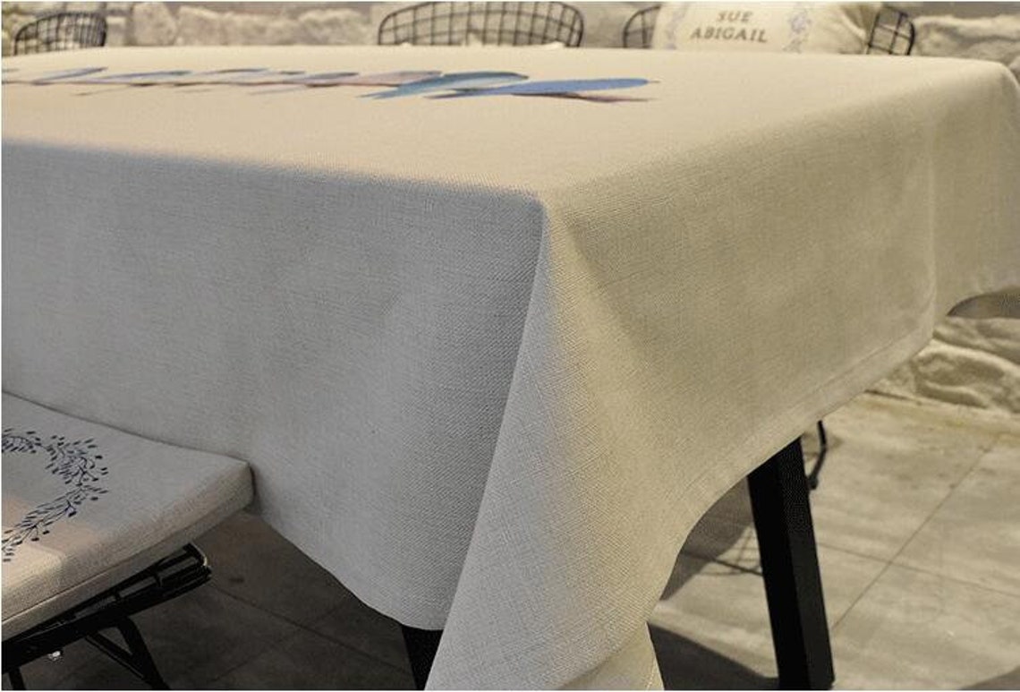 Bird Tablecloth Table Decor Fabric Cotton Linen Tablecloth Waterproof ...
