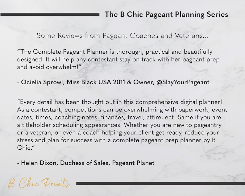 Pageant Competition Prep Planner, Downloadable PDF Planner - Etsy