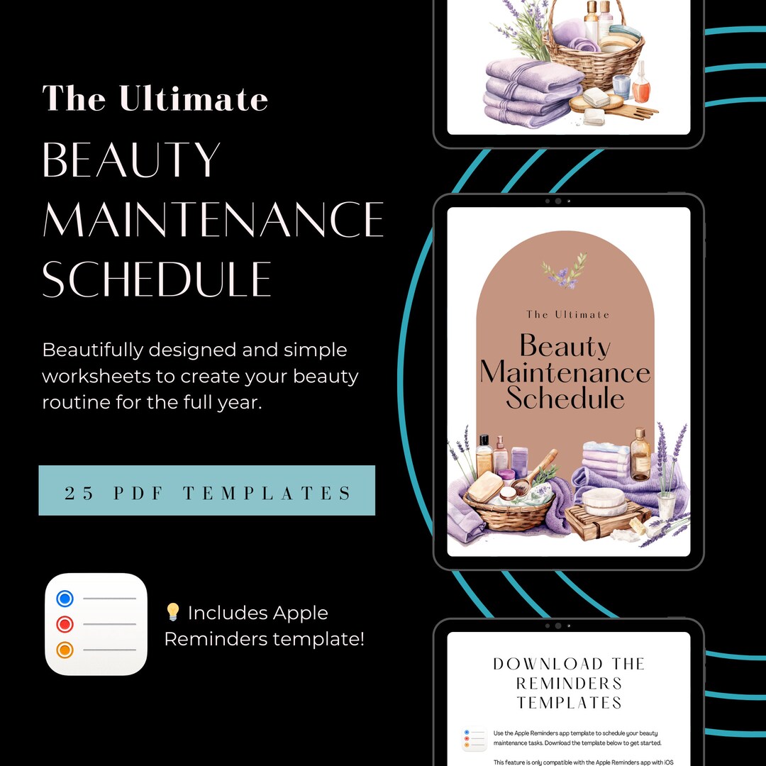 Beauty Maintenance Schedule, Printable Routine Planner, Apple Reminders ...