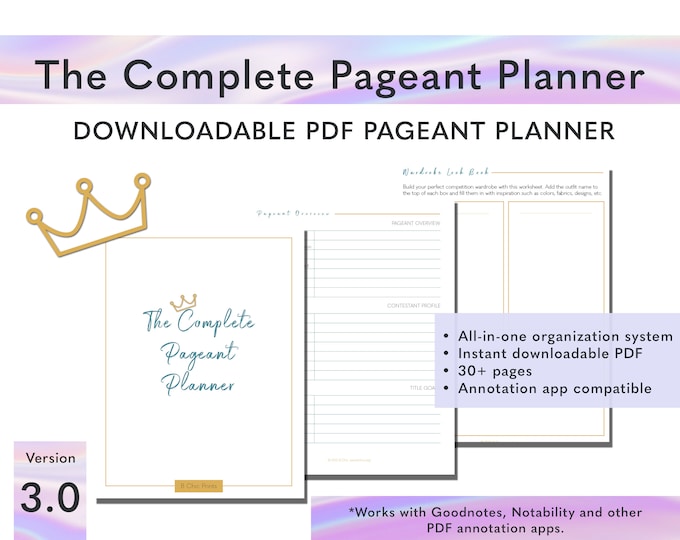 Complete Pageant Planner, Beauty Pageant Competition Prep Planner ...
