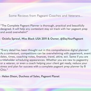 Complete Pageant Planner, Beauty Pageant Competition Prep Planner ...