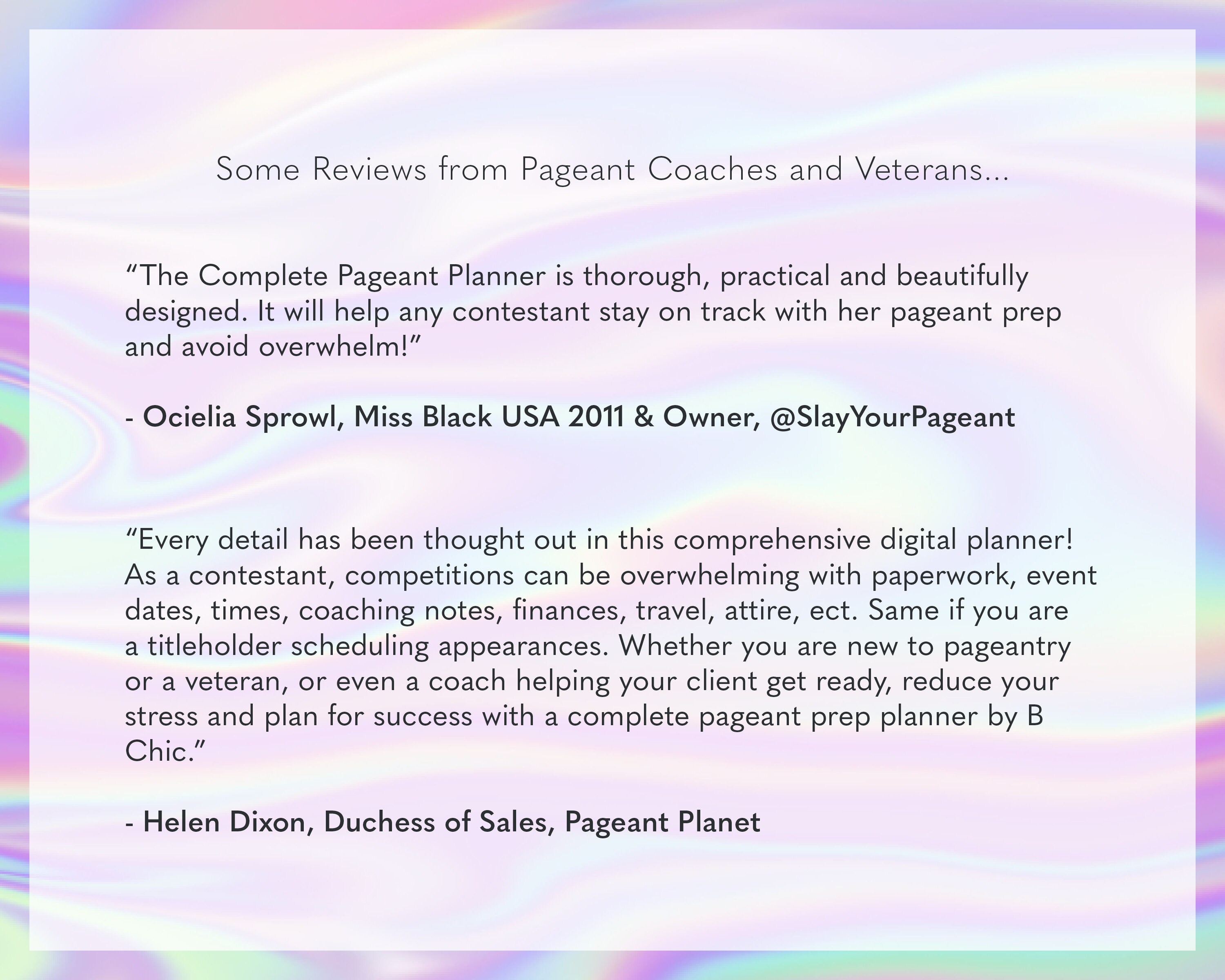 Complete Pageant Planner, Beauty Pageant Competition Prep Planner ...