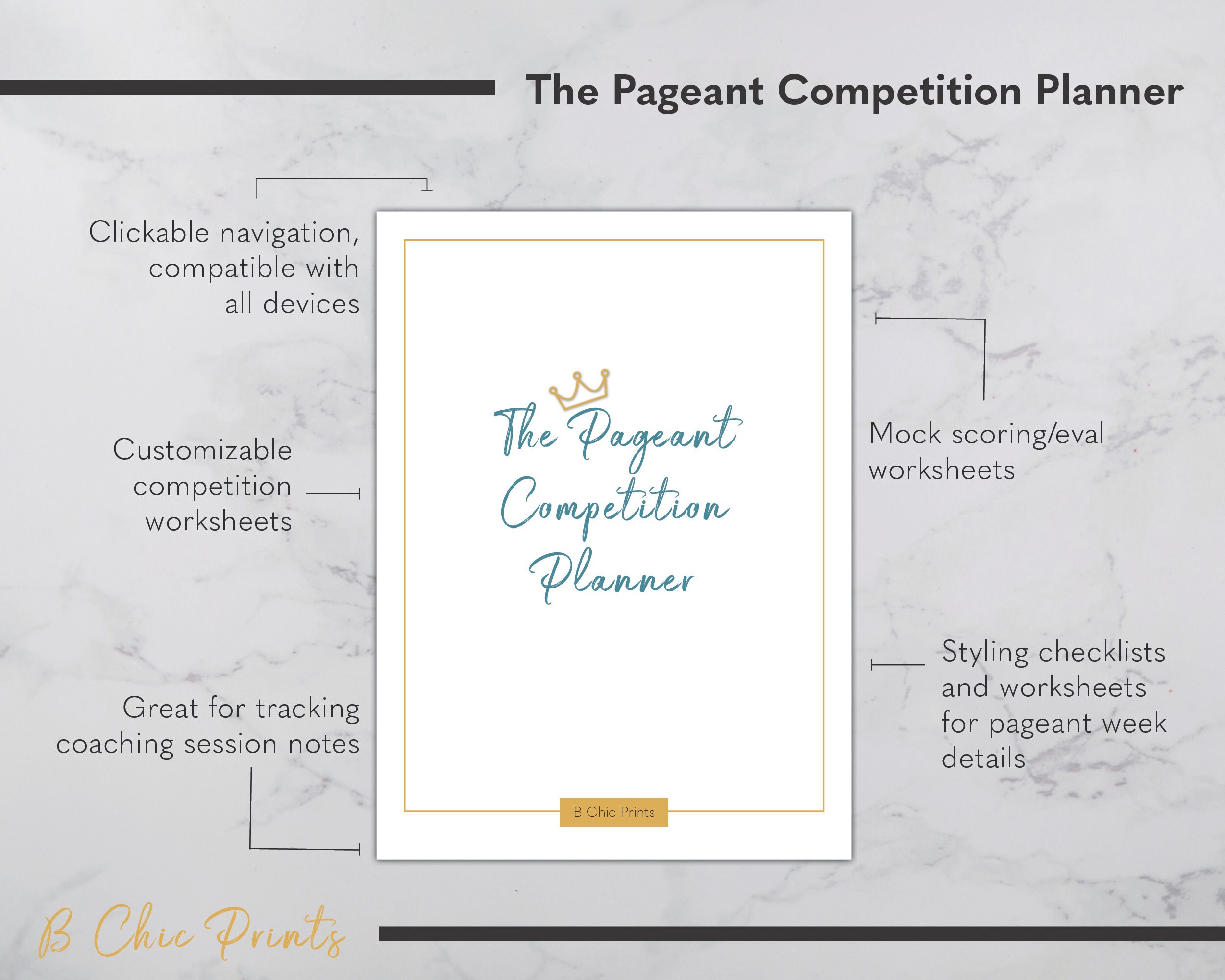 Pageant Competition Prep Planner, Downloadable PDF Planner - Etsy